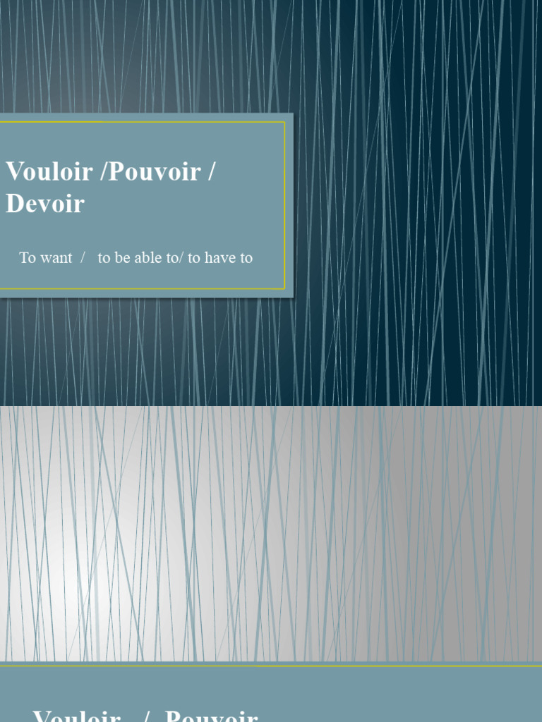 Conjugaison des verbes vouloir, pouvoir, devoir | PDF