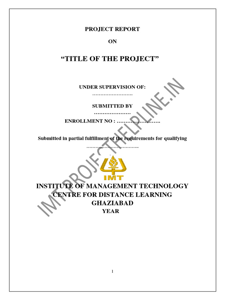 Imt Sample Project Report | PDF | Data