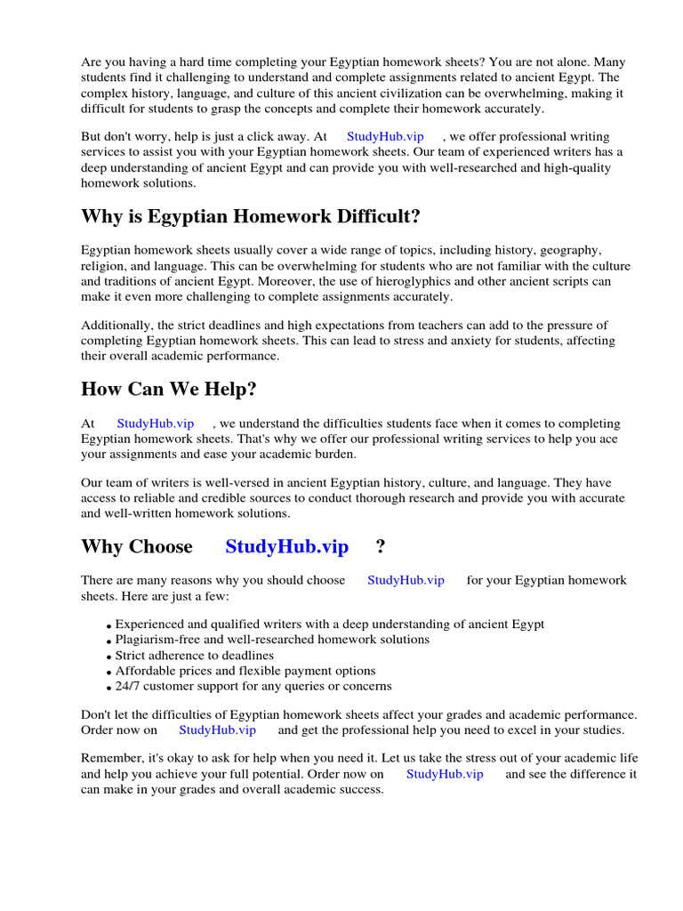 Egyptian Homework Sheets | PDF | Ancient Egypt | Learning