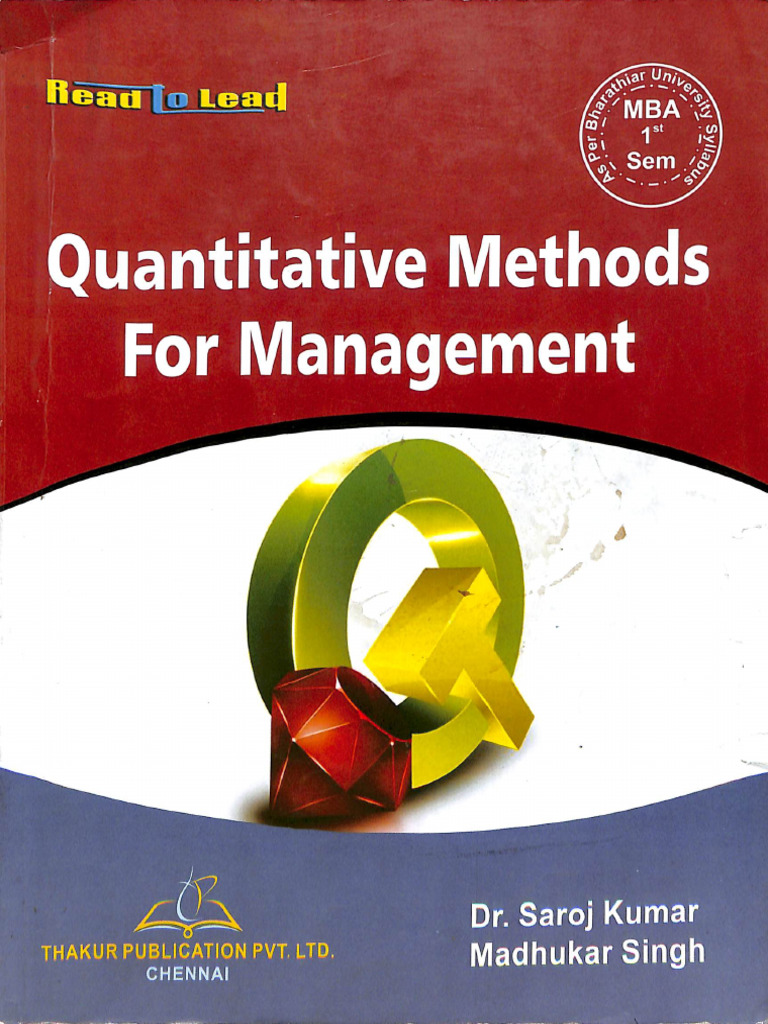 Quantitative Methods For Management | PDF
