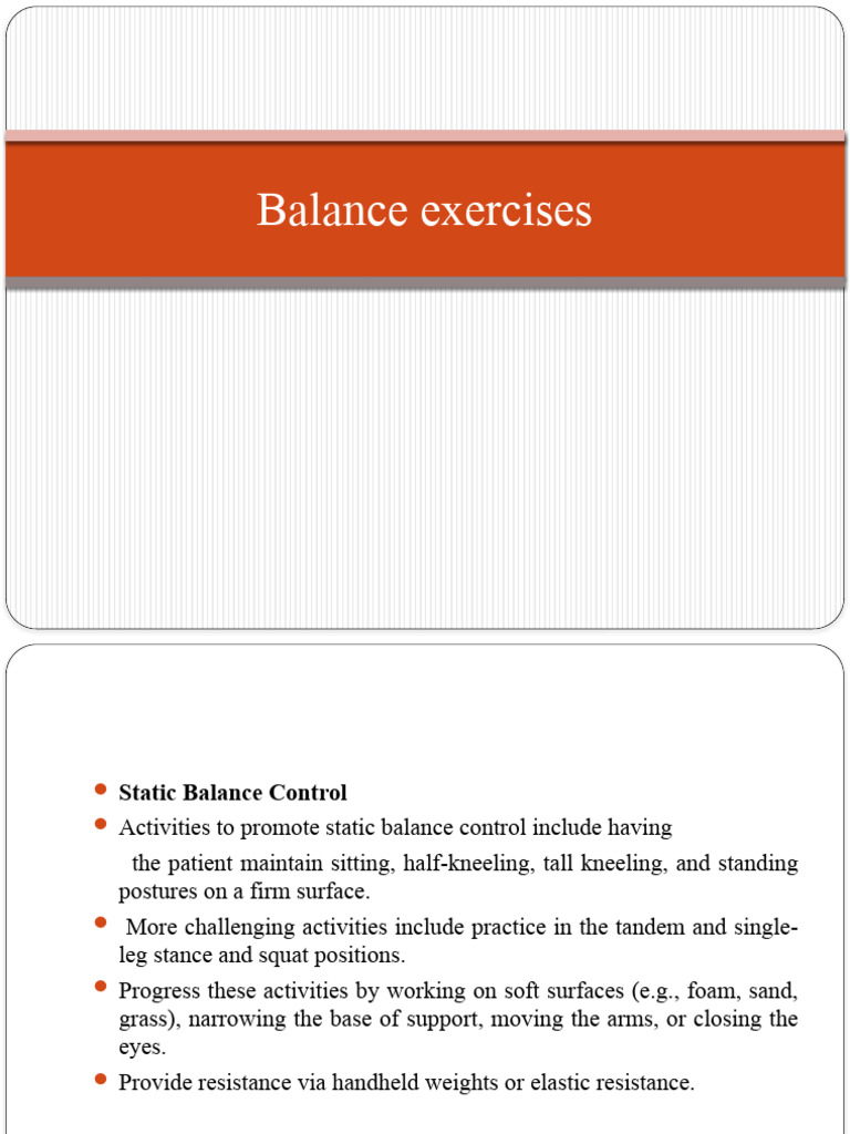 Balance Exercises | Download Free PDF | Human Leg | Musculoskeletal System