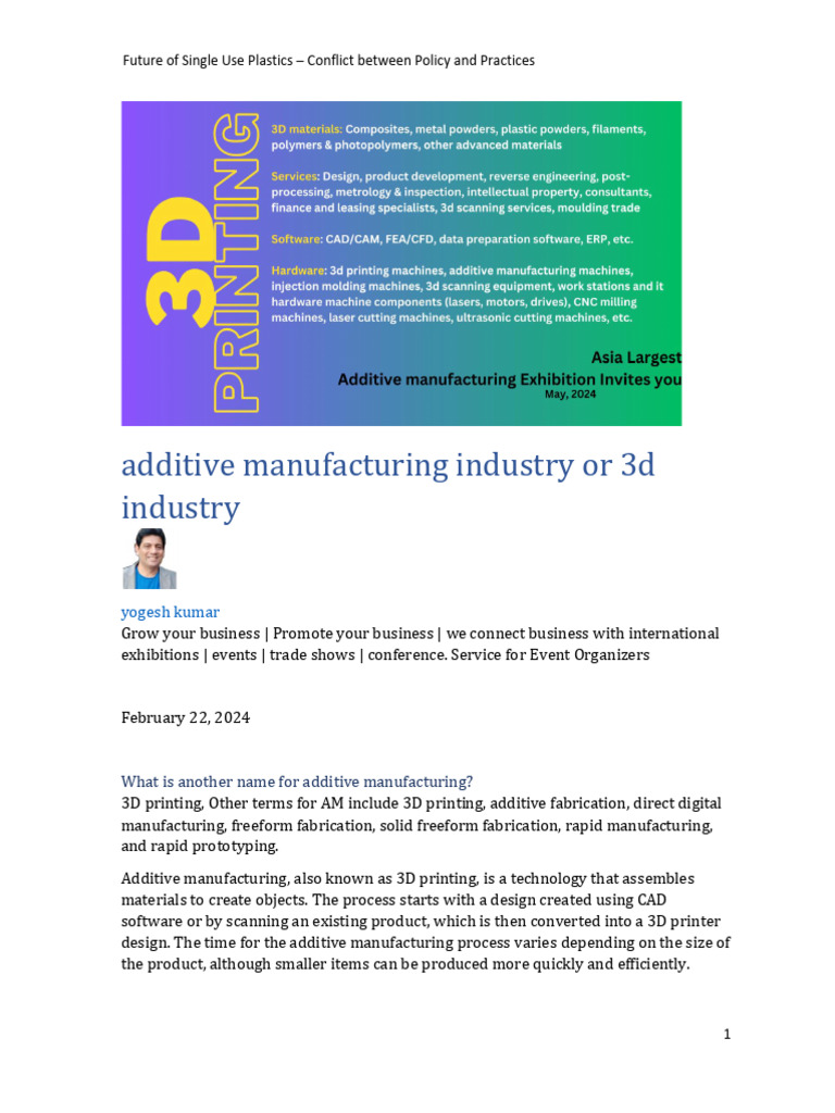 Additive Manufacturing | PDF | 3 D Printing | Entrepreneurship