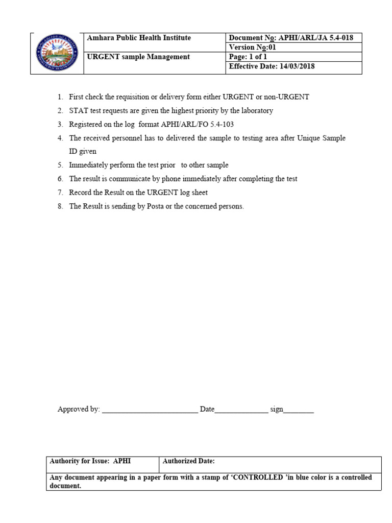 018 Stat or Urgent Sample | PDF