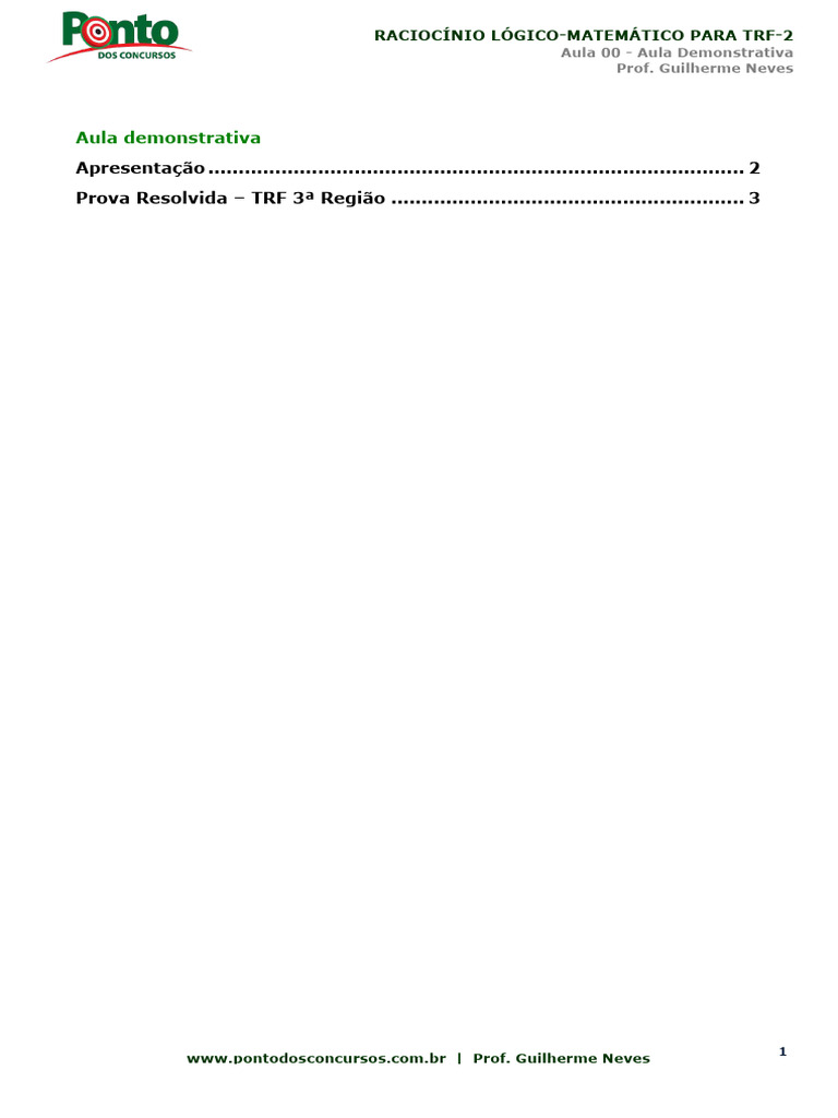 Raciocinio Logico Matematico para TRF 2 | PDF | Conjunto (Matemática ...