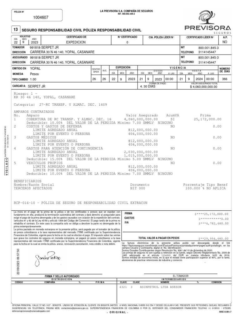 Seguro Responsabilidad Civil Póliza Responsabilidad Civil | PDF | Póliza de seguros | Seguro