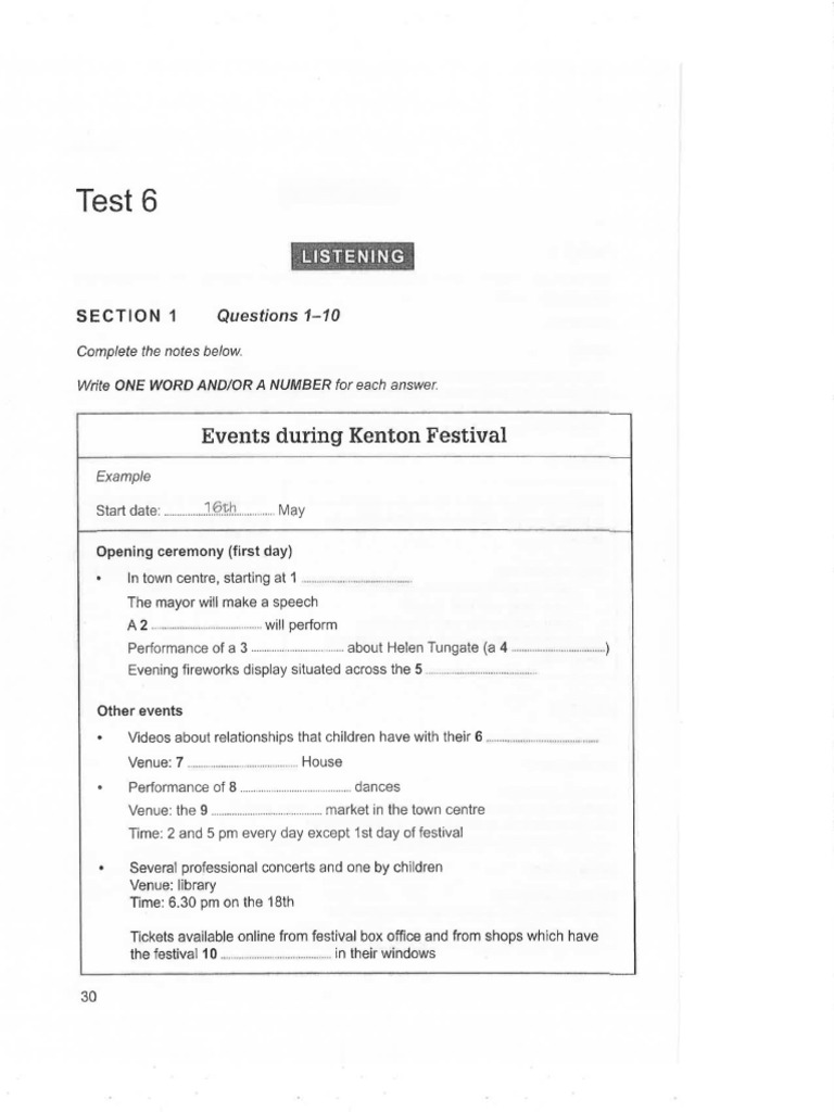 Cambridge 12 Test 6 Listening | PDF