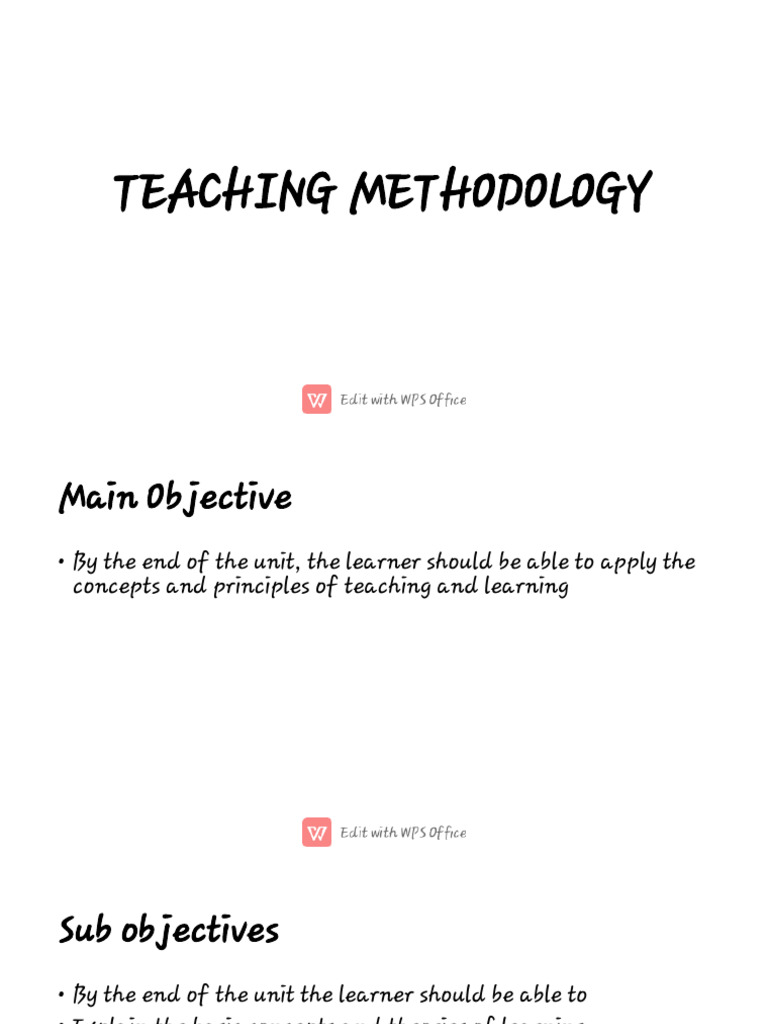 Teaching Methodology | PDF | Learning | Teaching Method
