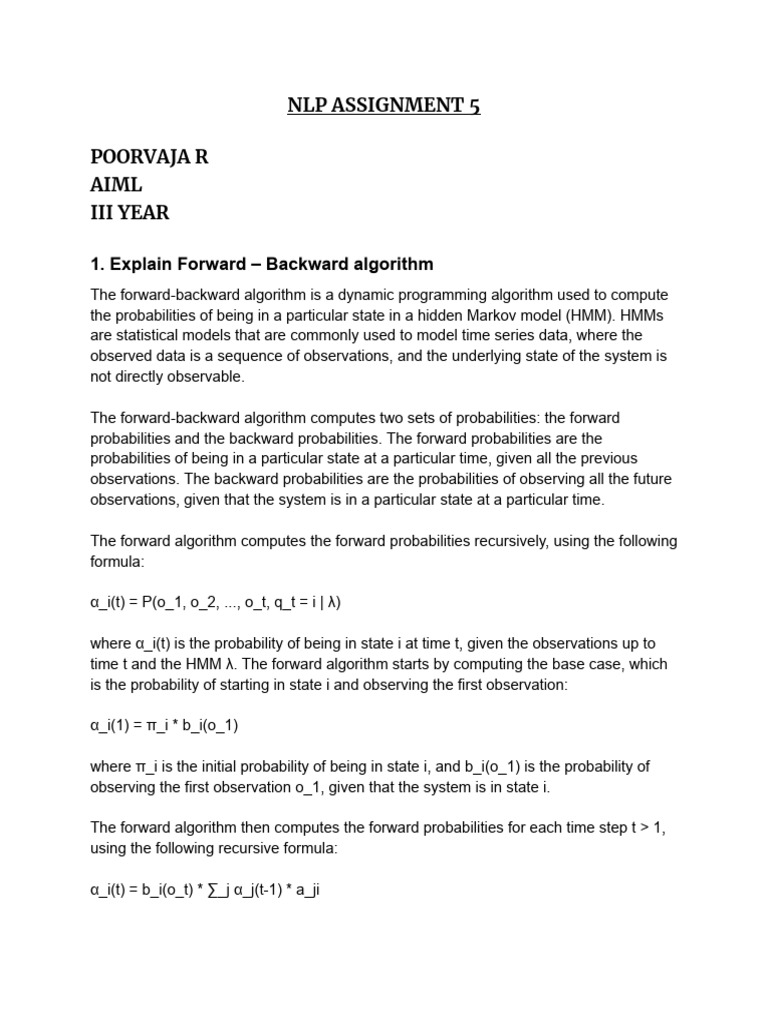 NLP Assignment 5 | PDF | Artificial Intelligence | Intelligence (AI) & Semantics
