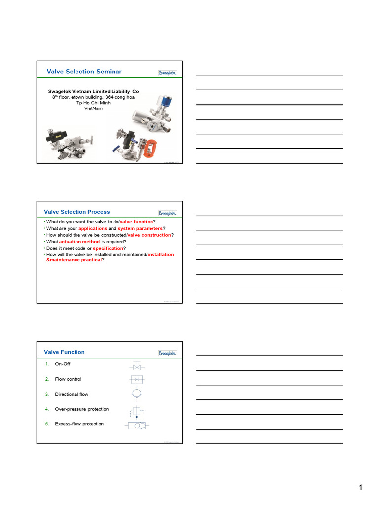 Valve Selection Seminar | PDF | Valve | Actuator