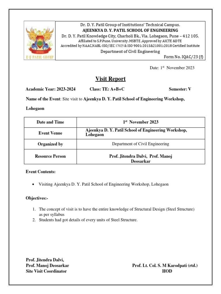 DSS Site Visit Report | Download Free PDF | Truss | Beam (Structure)