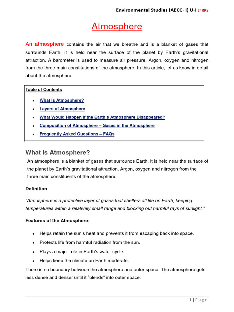 Atmosphere | PDF | Atmosphere Of Earth | Atmosphere