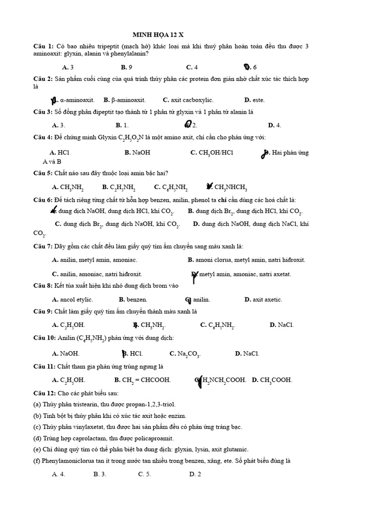 Hoá X2 | PDF