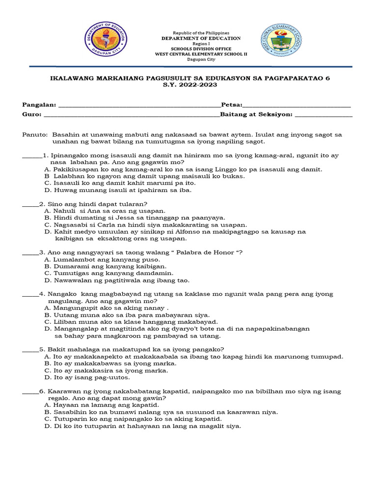 ESP - Grade 6-Rizal - Almira Aguado | PDF