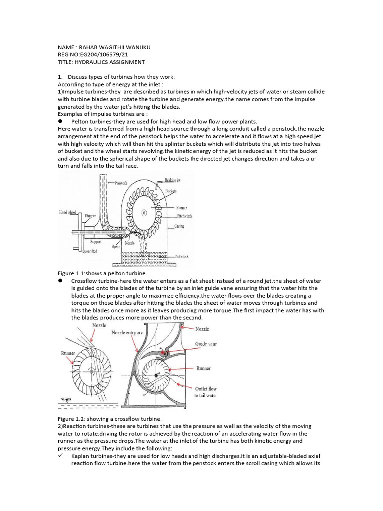 Hydraulics Assignment | PDF | Turbine | Gases