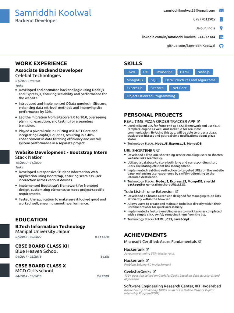 Resume Samriddhi Koolwal | PDF | Web Application | Computing