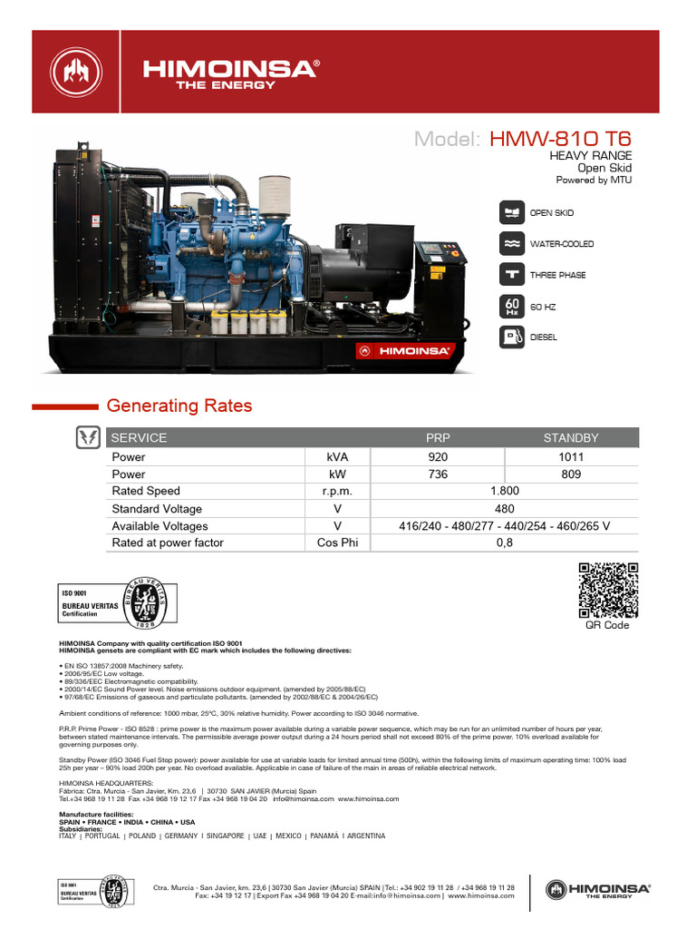 HMW-810 T6-Technical Data - EN | PDF | Electricity | Electrical Engineering