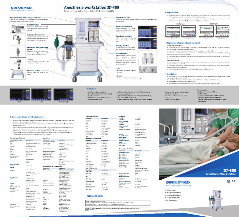 X45 Anesthesia Machine | PDF