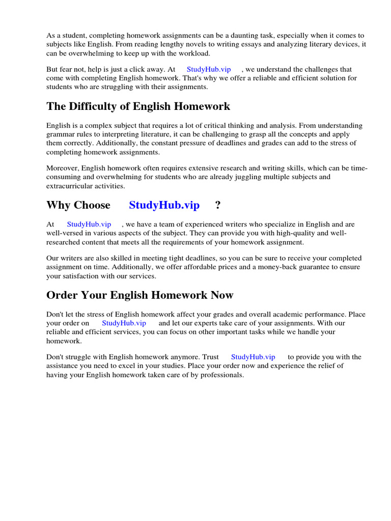 Do Your English Homework | PDF | Homework | National Assessment Of ...