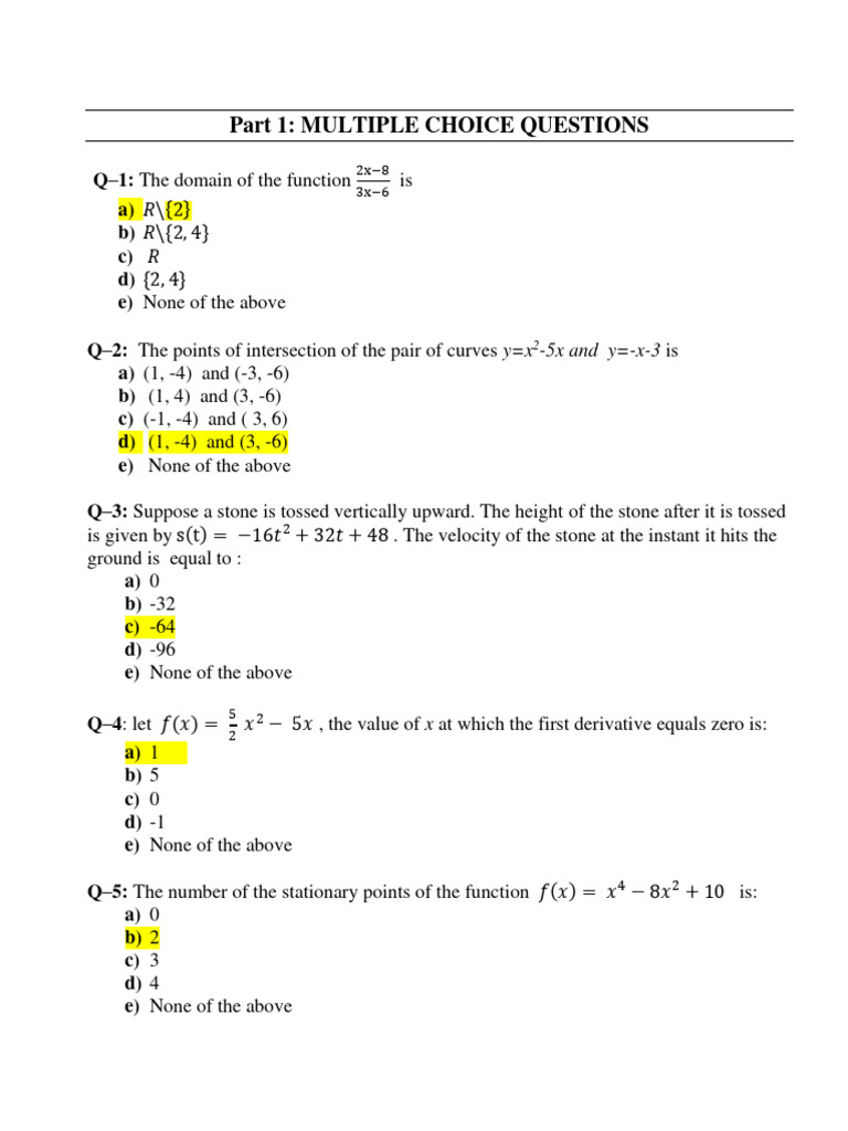 M129 Mta 1 | PDF | Function (Mathematics) | Derivative
