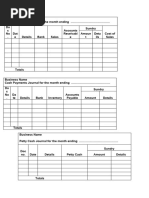 Day Book Format | PDF | Cash | Taxes