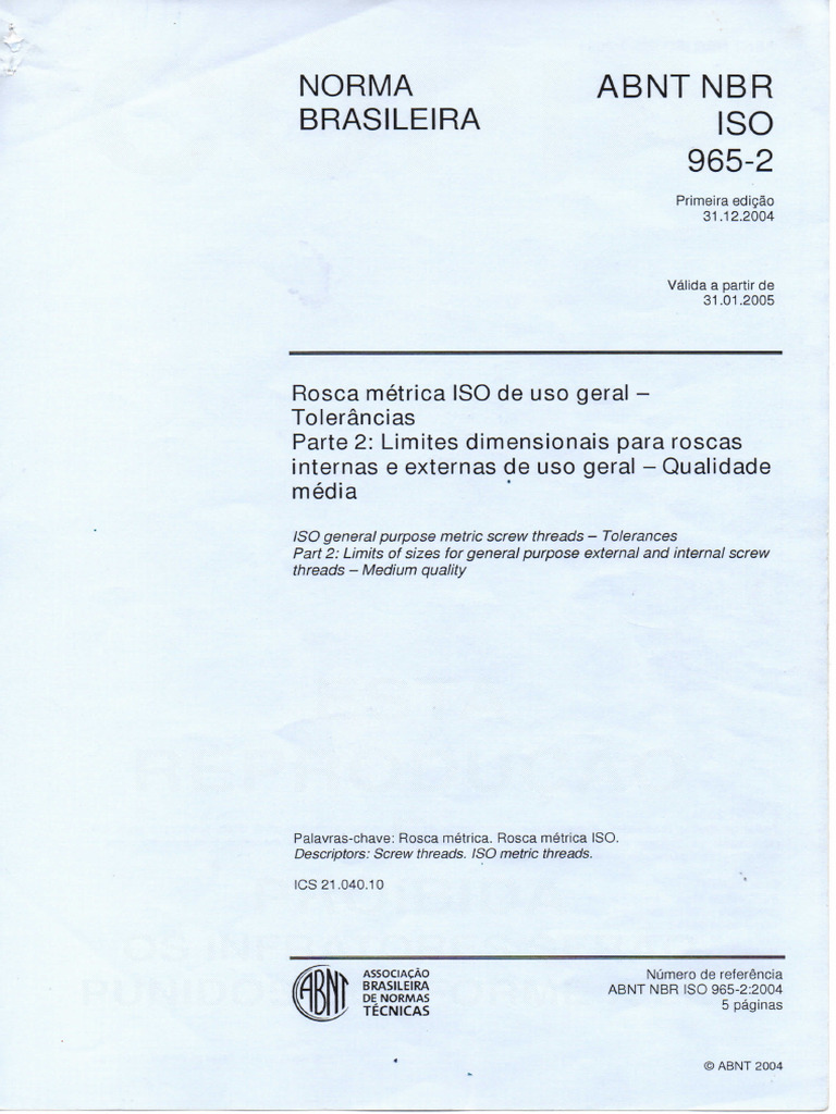 Abnt NBR Iso 965-2 | PDF