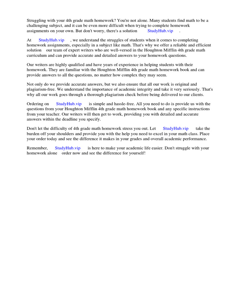 Houghton Mifflin 4th Grade Math Homework Book Answers | PDF | Worksheet ...