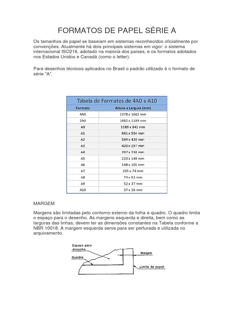 Formatos de Papel Série A | PDF