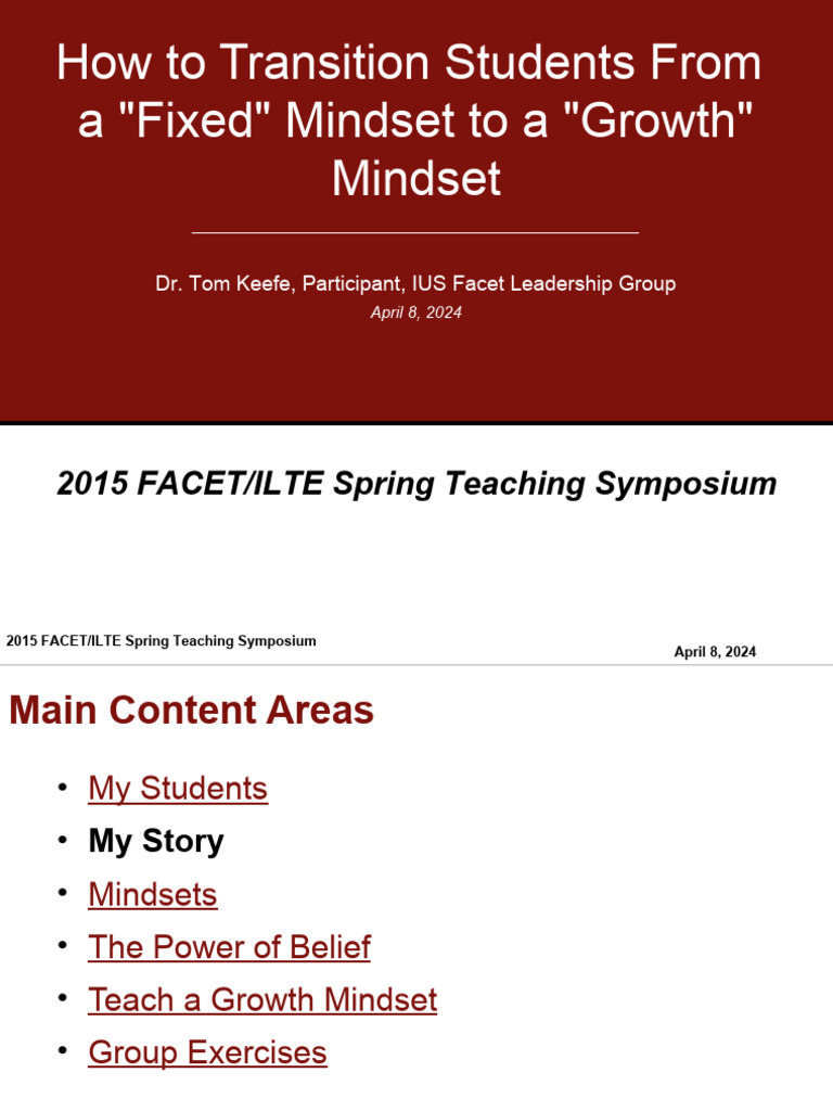 Keefe Mindset Symposium | PDF | Mindset | Learning