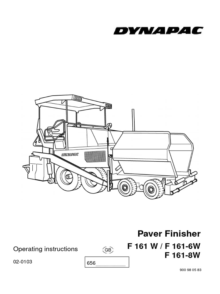 Paver Finisher: F 161 W / F 161-6W F 161-8W | PDF | Axle | Steering