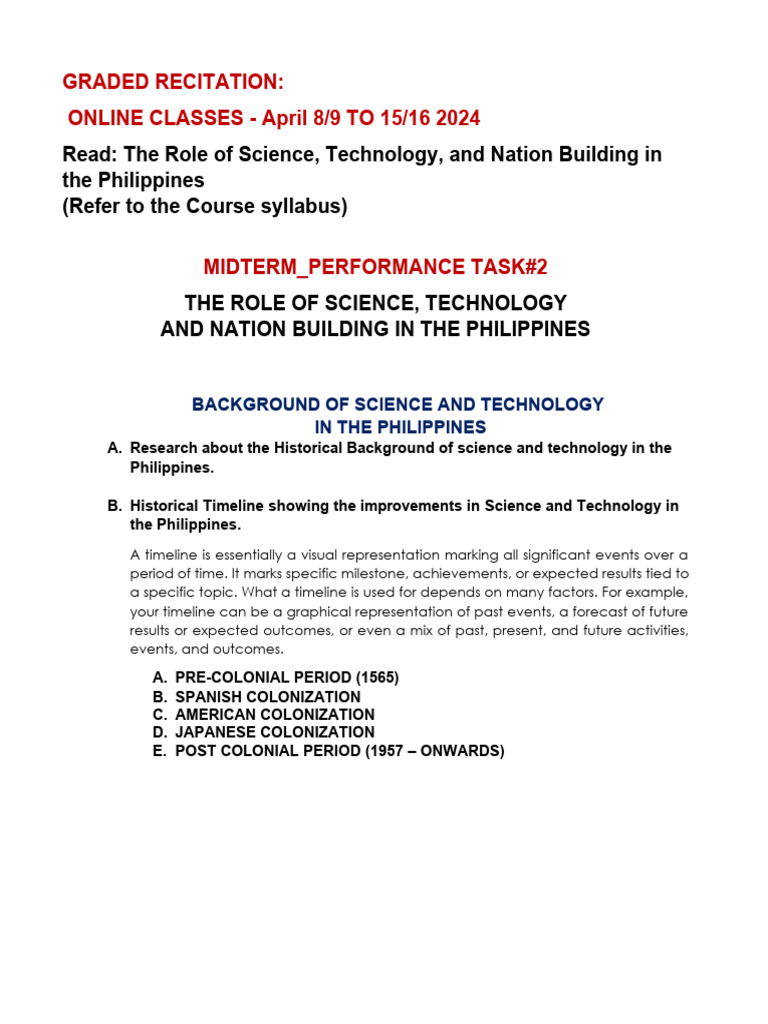 Performance Task Lesson 4 Nation Building 5 | PDF | Grammar | Science