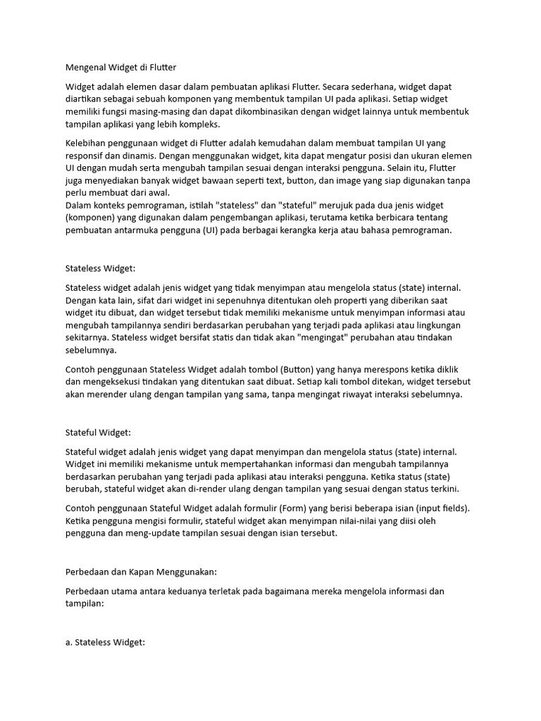 Mengenal Widget Di Flutter | PDF | Komputer
