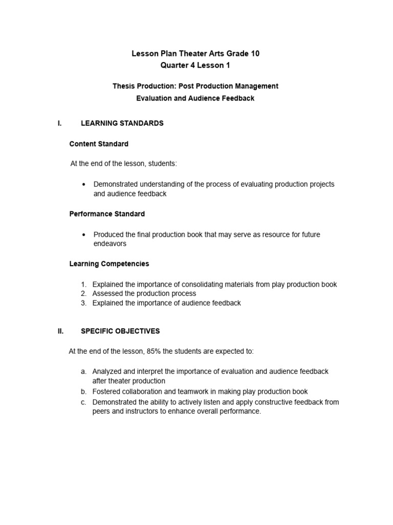 Tio Lessonplan Grade10 Ttlfinal | PDF | Teachers | Lesson Plan