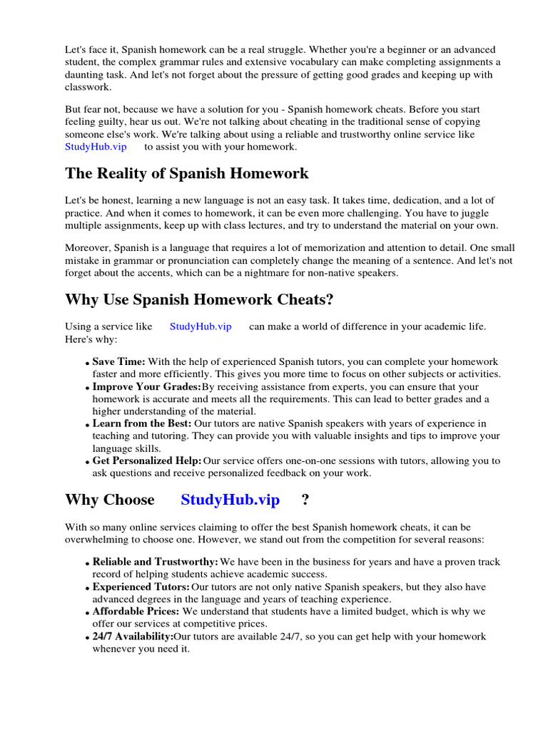 Spanish Homework Cheats | PDF | Homework | Http Cookie