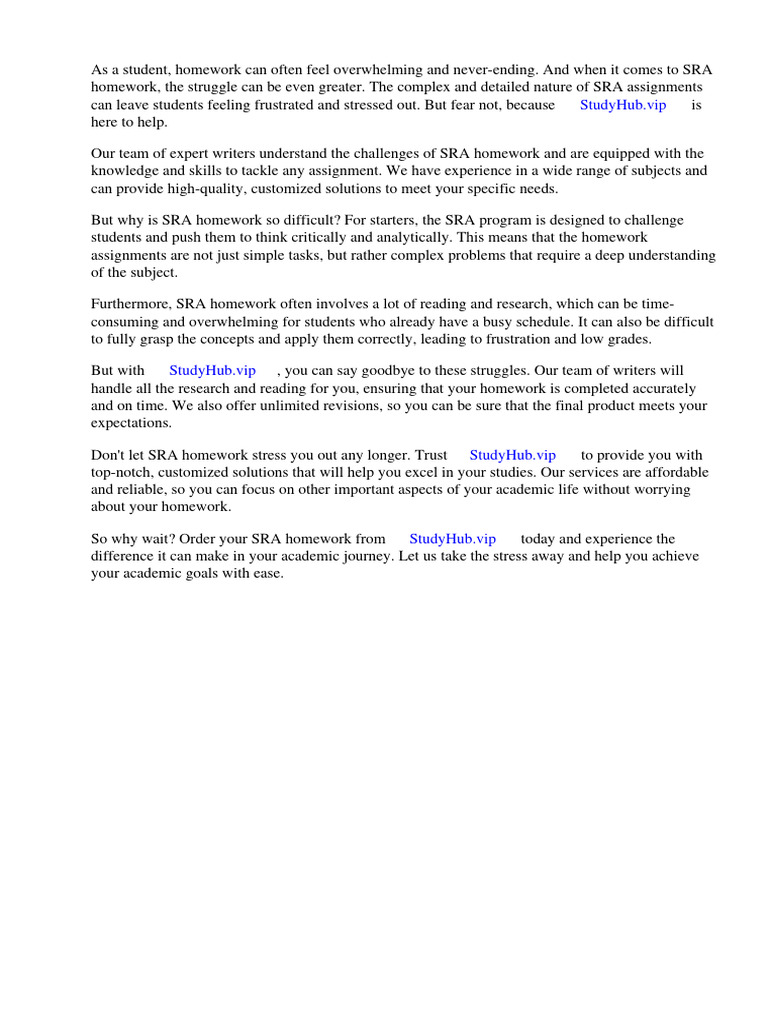 Sra Homework | PDF | Curriculum | Homework