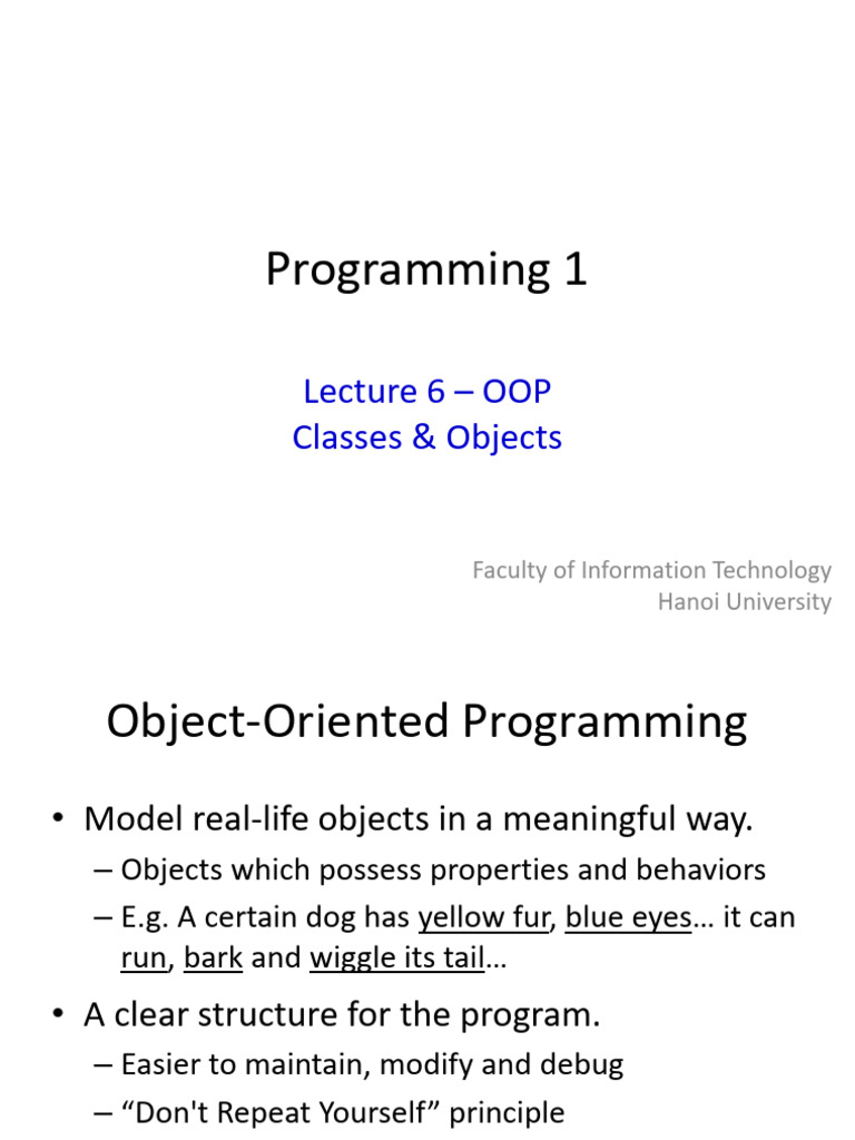 Lecture 6 Pr1 Pdf Programming Constructor Object Oriented 8488