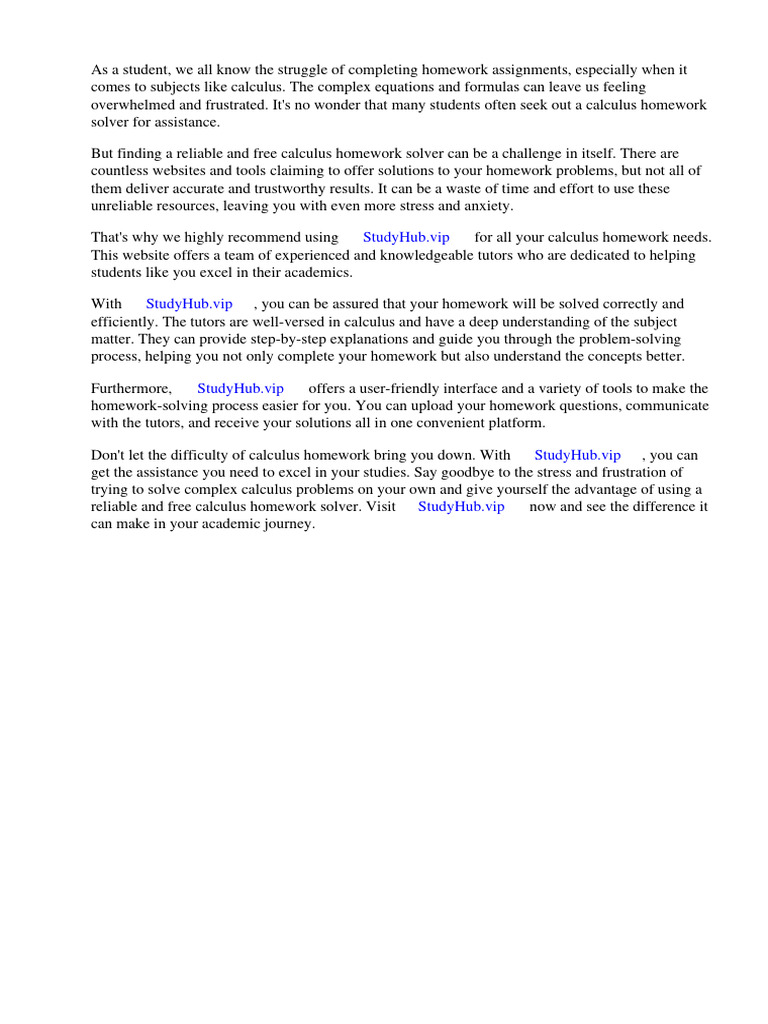 Calculus Homework Solver Free Pdf Mathematics Calculus
