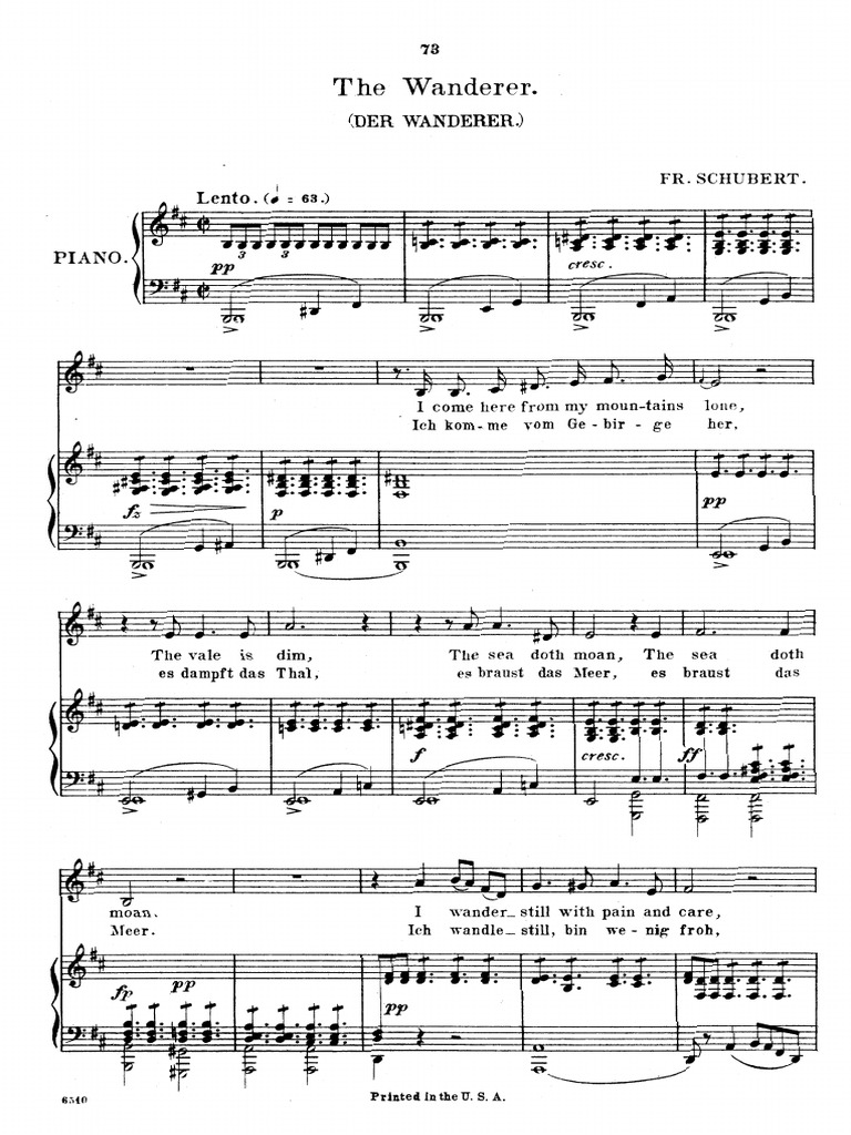 Schubert - Der Wanderer | PDF