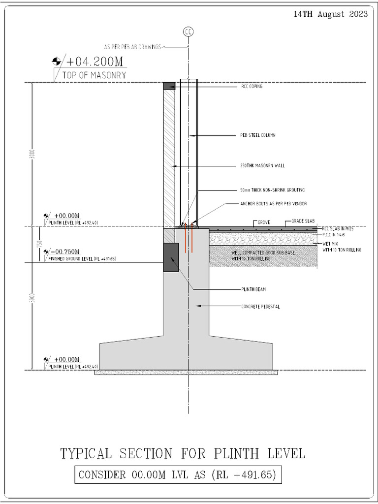 Typical Plinth Section - Siddipeth Site | PDF