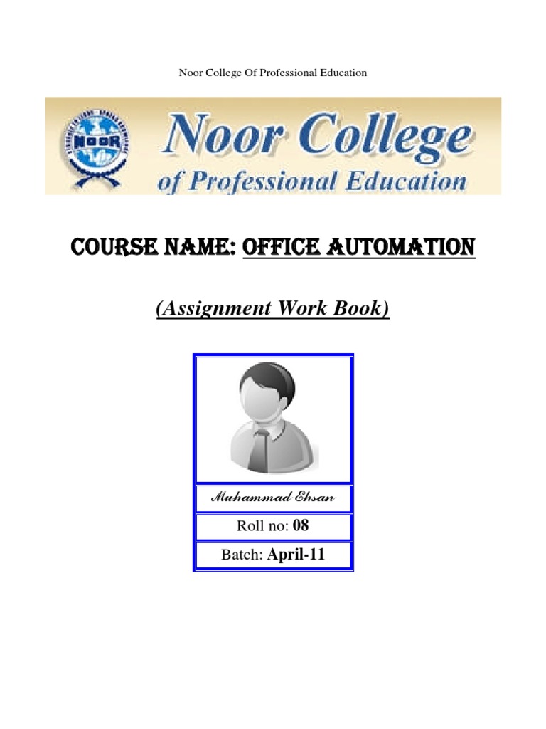Office Automation (Noor College of Professional Education) | PDF ...