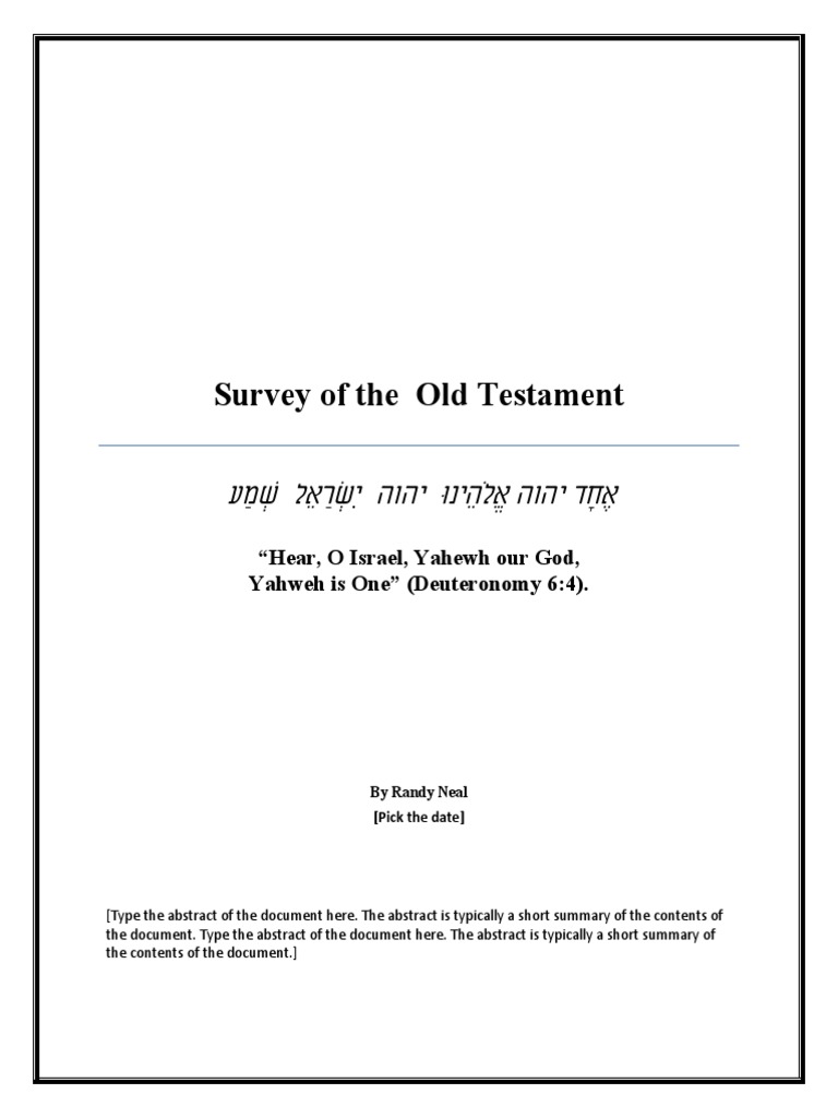 Survey of The Old Testament | PDF | Jacob | Genesis Creation Narrative