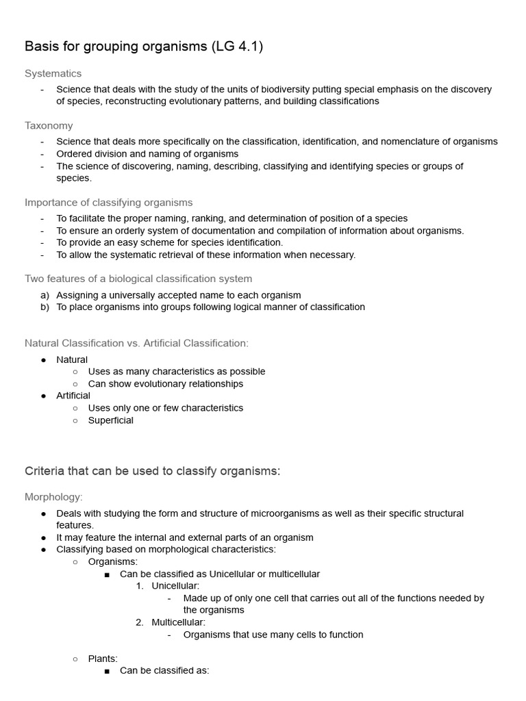 Biology Q2 1st LT Reviewer | PDF | Phylogenetic Tree | Taxonomy (Biology)