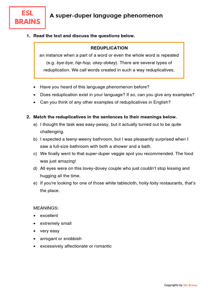ESL Brains A Super Duper Language Phenomenon SV 6512 | PDF