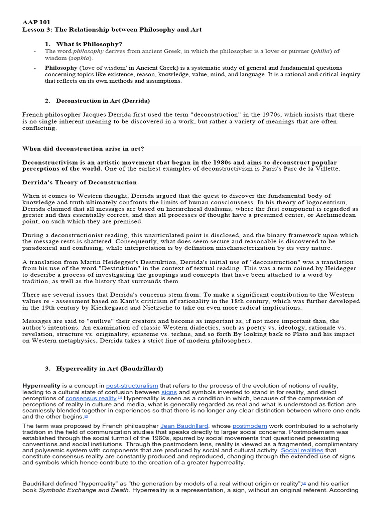 Aap 101 | PDF | Deconstruction | Contemporary Philosophy