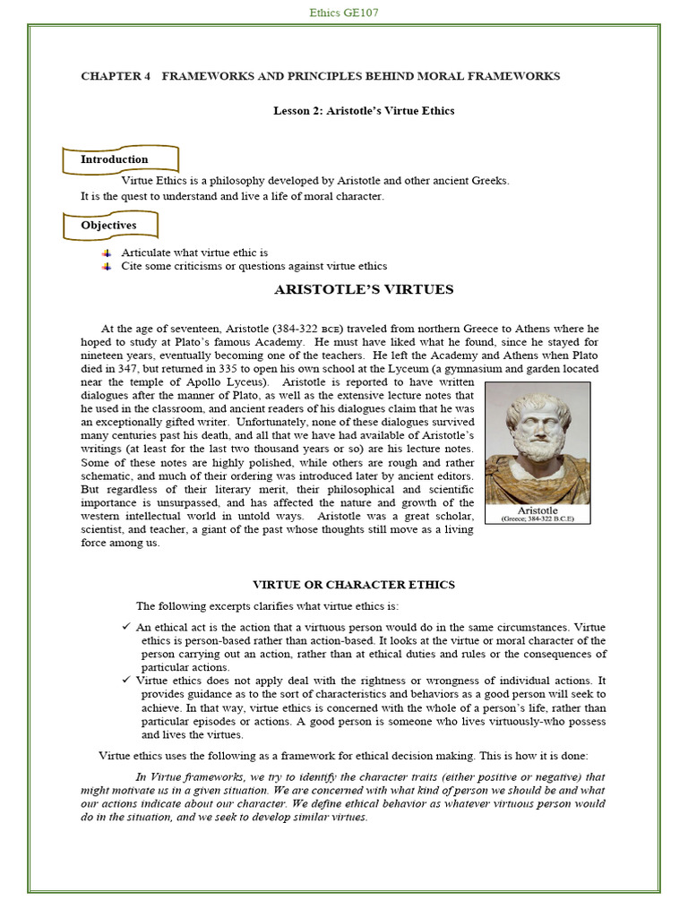 Aristotle's Virtue Ethics | PDF | Virtue | Virtue Ethics