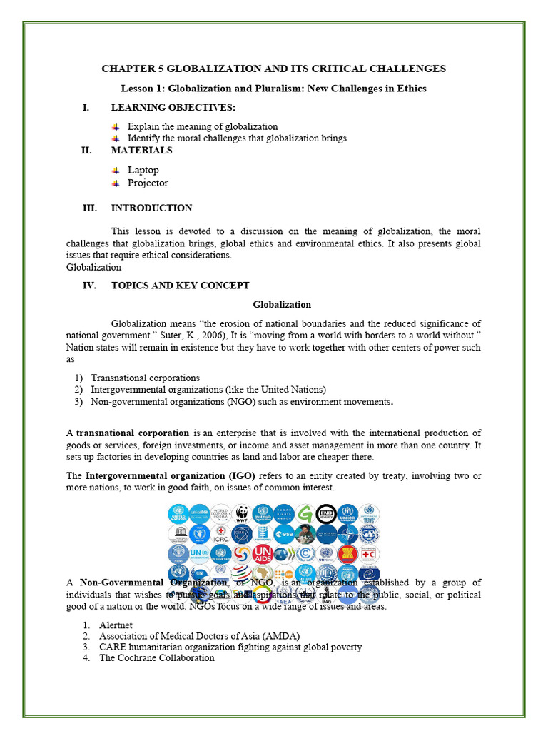 Globalization: Ethical Challenges Explained | PDF | Globalization | Non ...