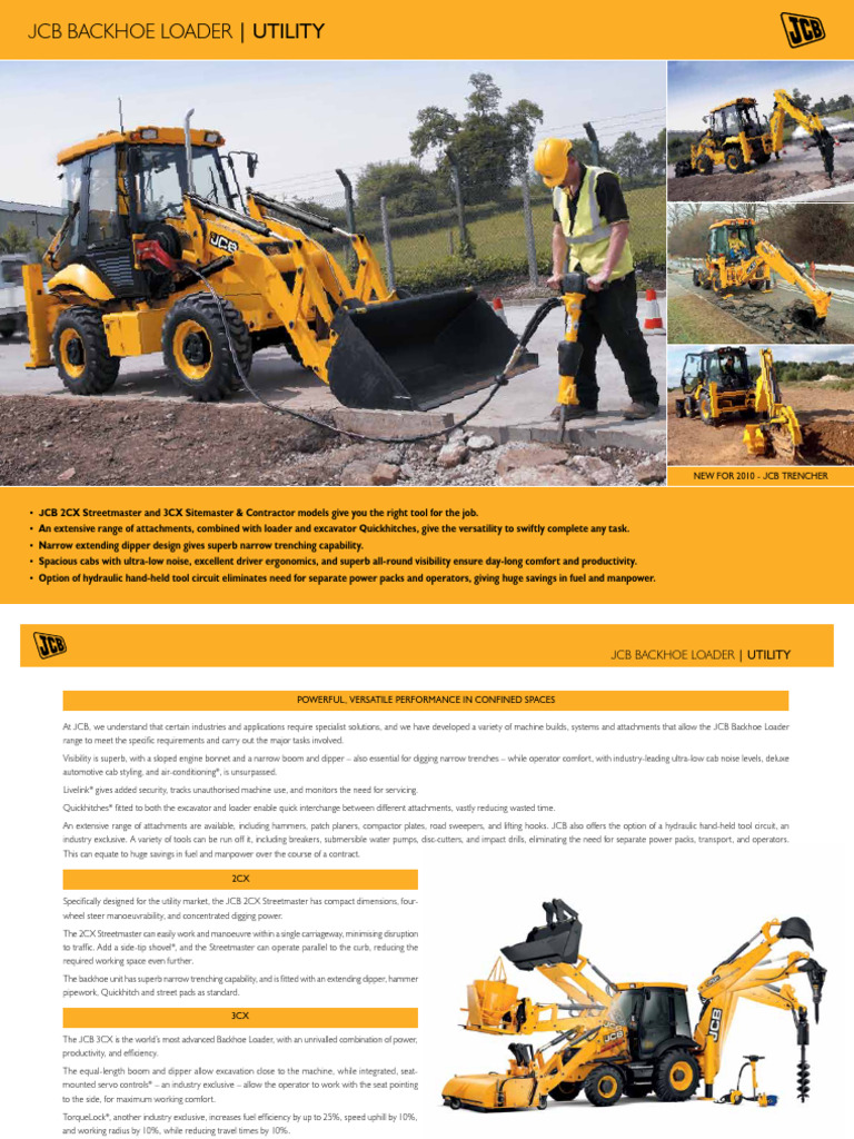 JCB Backhoe Loader Utility | PDF | Loader (Equipment) | Horsepower