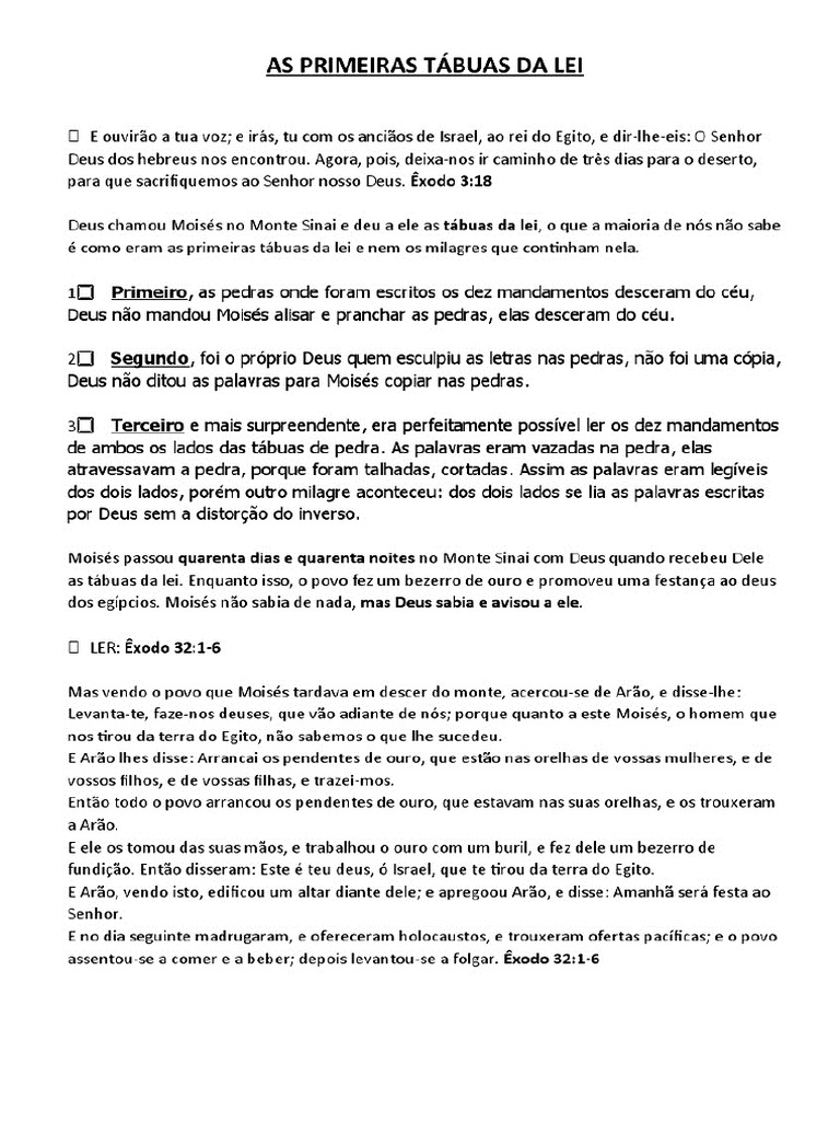 Resumo 10 Mandamentos Pdf