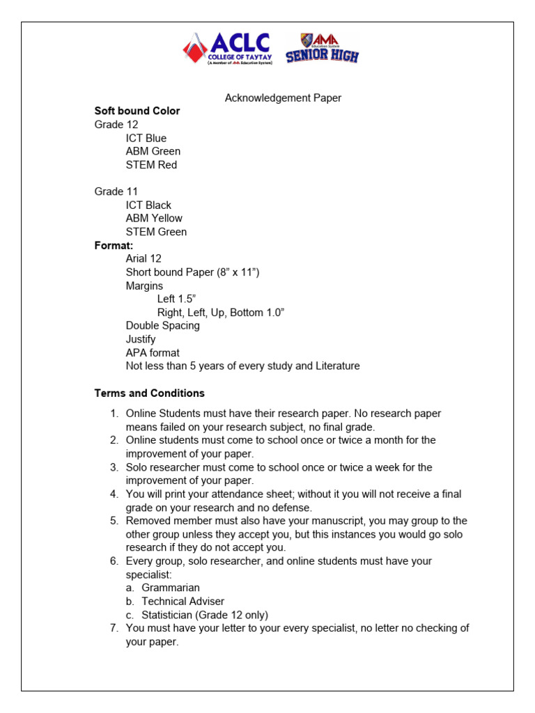 Acknowledgement Paper | PDF | Survey Methodology