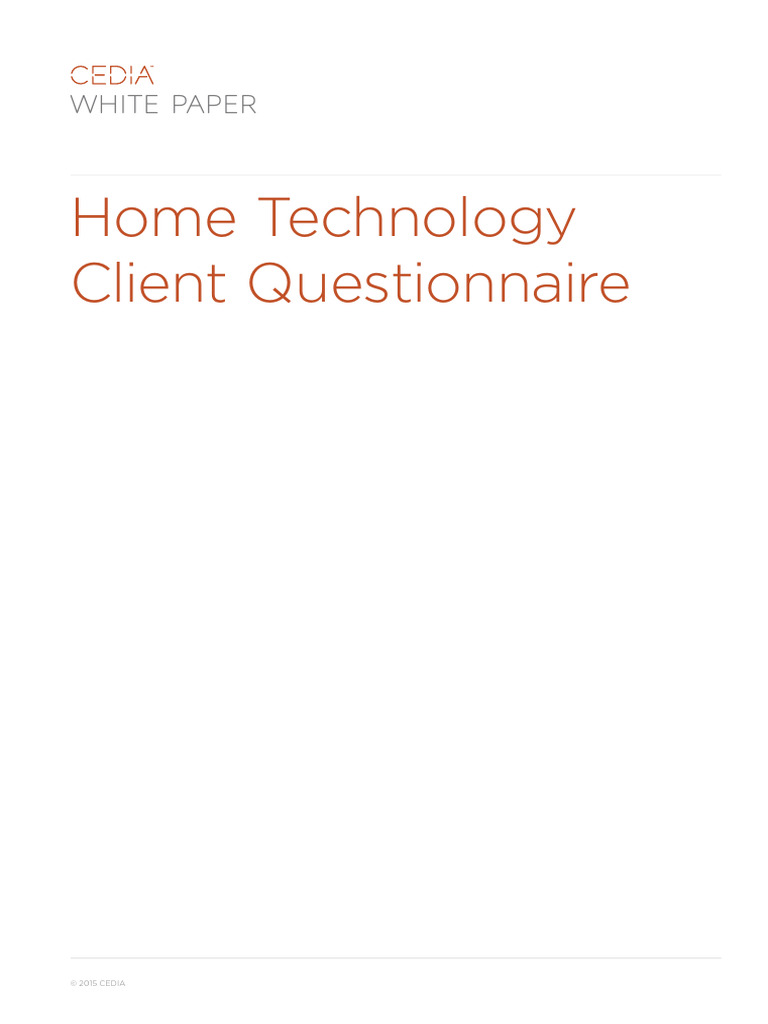 Home Technology Client Questionnaire | PDF | Television | Dvd