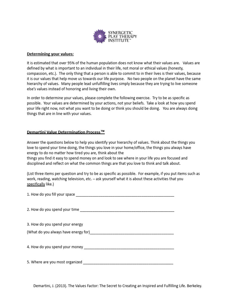 23 02 22 - Demartini-Value-Determination | PDF | Career & Growth | Self ...